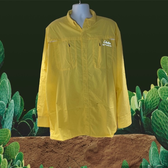 Cabela's | Shirts | Cabelas Guidewear Yellow Lightweight Vented Mens ...